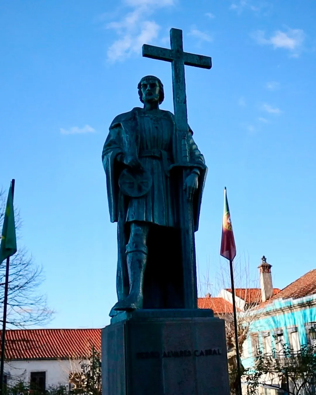 Estatua De Pedro Alvares Cabral Standbeeld Van Pedro Alvares Cabral,